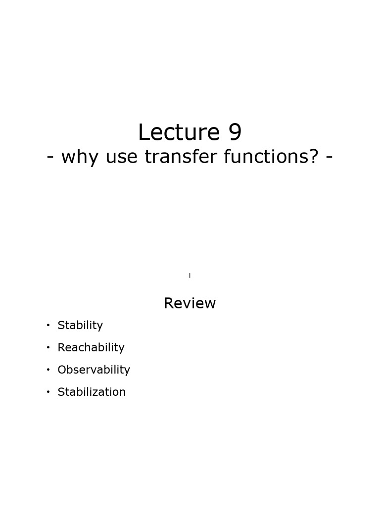 Feedback Systems Lec9 TransferFunctions | PDF