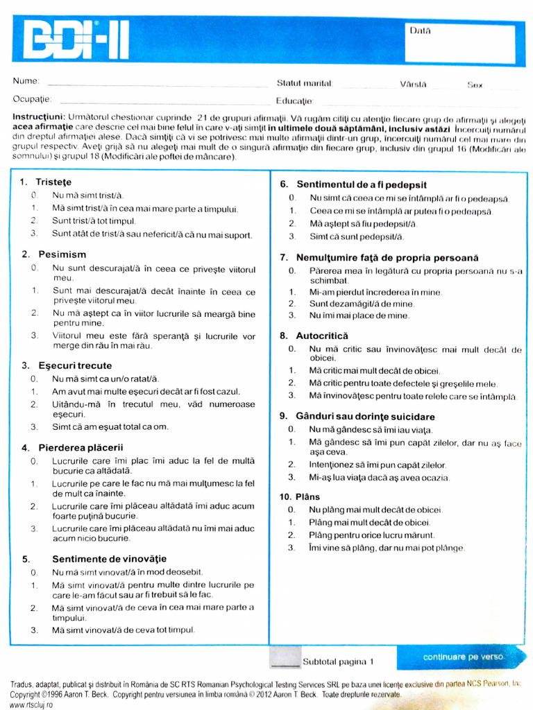 Bdi Ii | PDF