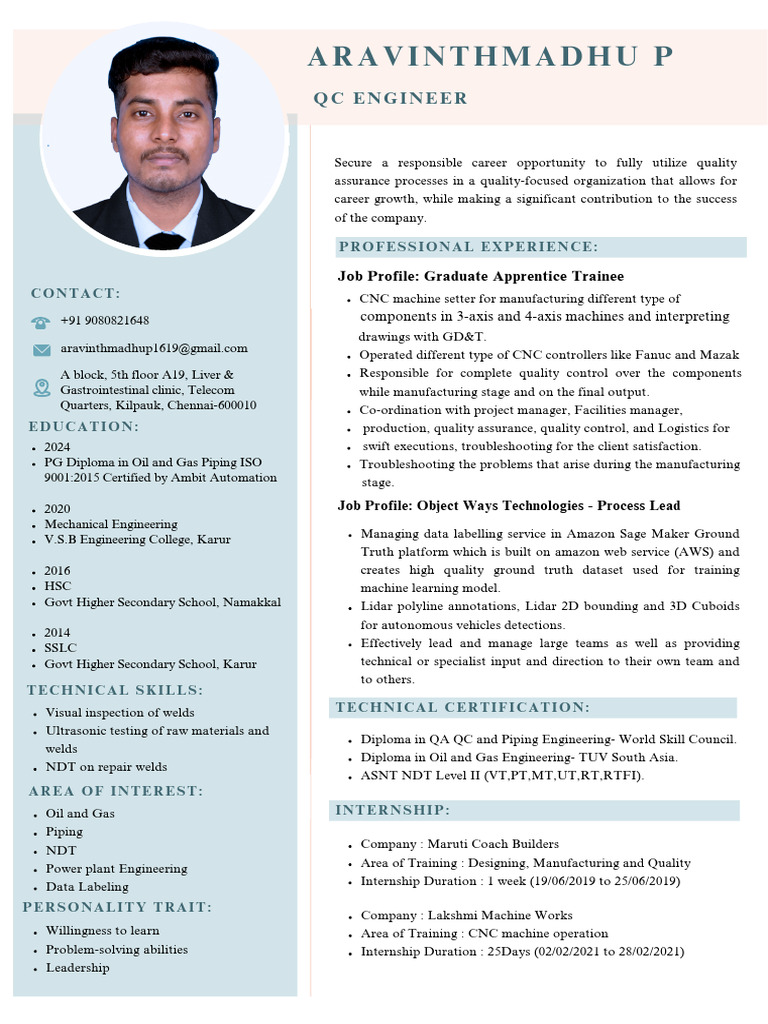Aravinth QC CV | PDF