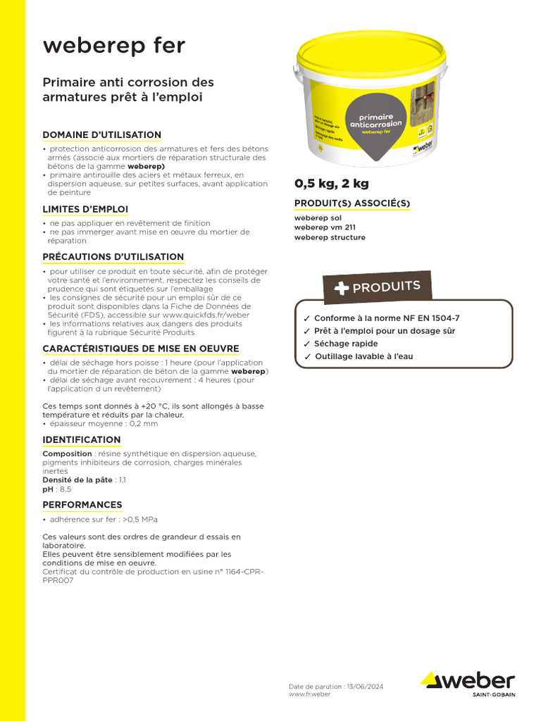 Fiche Produit - Weberep Fer | PDF