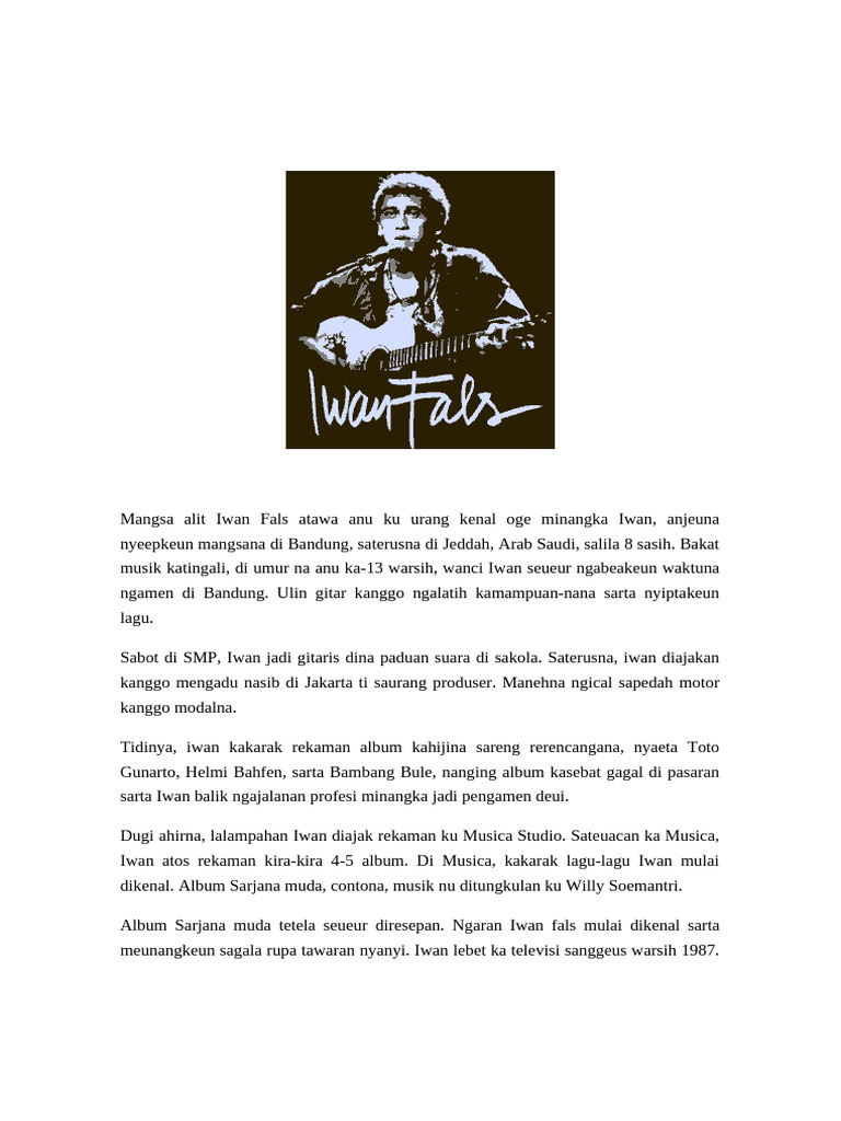 Teks Biografi Iwan Fals | PDF