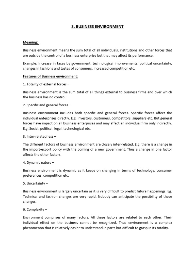 Business Environment | PDF