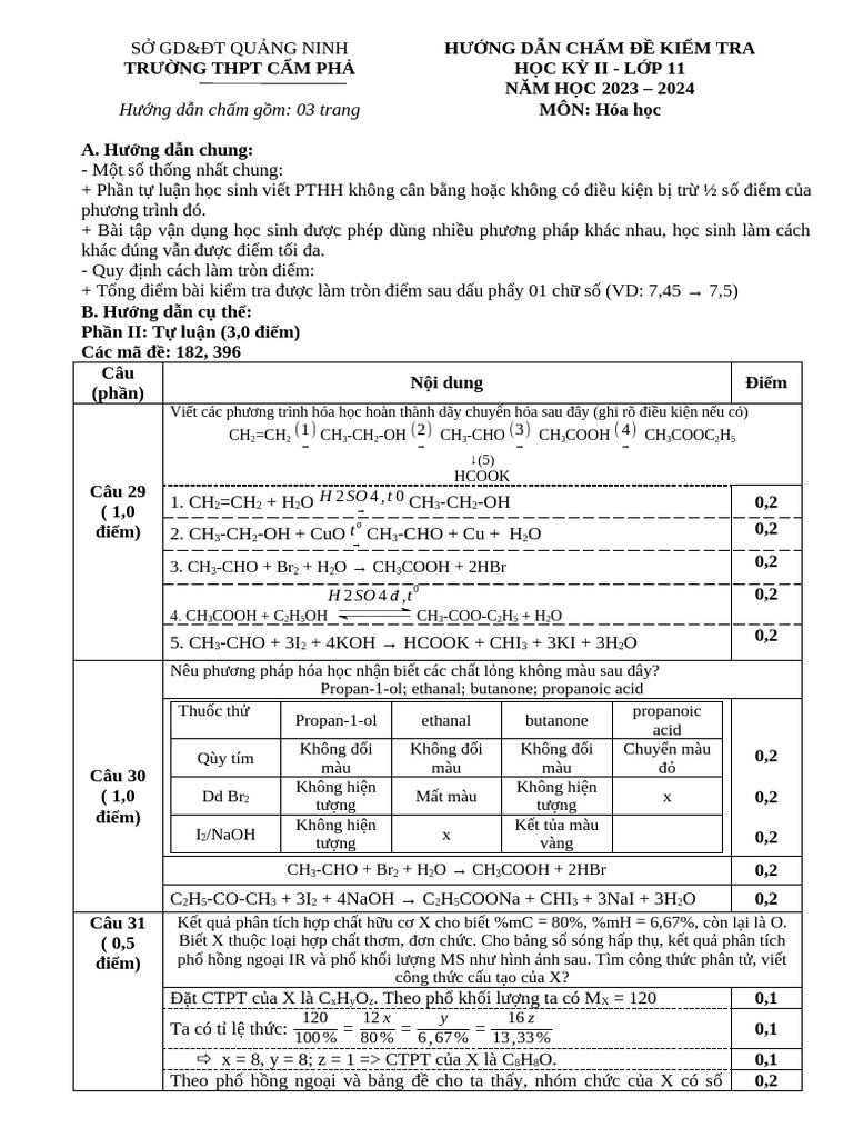 HDC KTHK Ii Hóa 11 TL - 2024 | PDF
