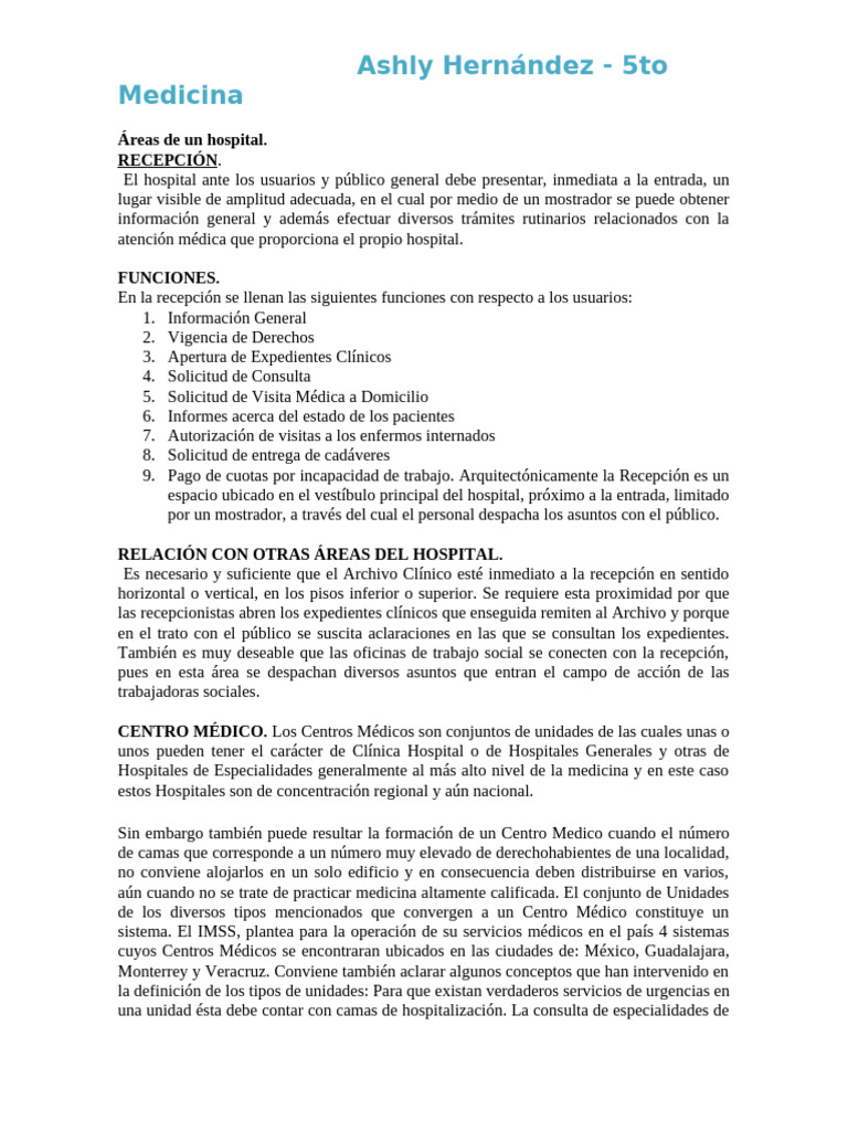 Áreas de Un Hospital | PDF Áreas de Un Hospital | PDF