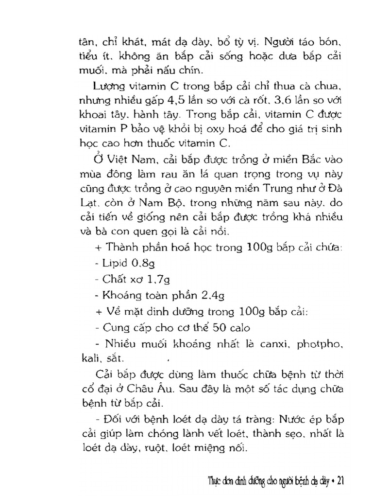 Thuc Don Dinh Duong Cho Nguoi Benh Da Day 21 | PDF