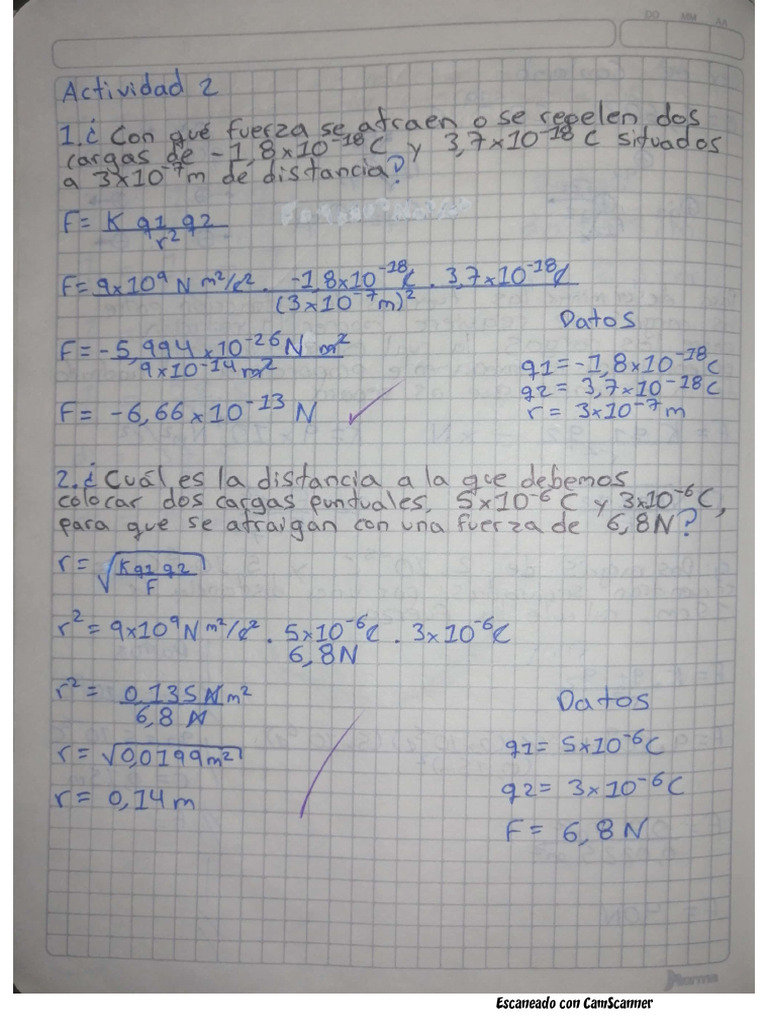 Carga Eléctrica Física - Diego Torres 11-3 | PDF