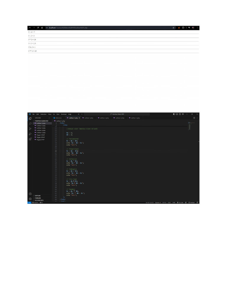 Hasil Screenshot Tugas PHP | PDF