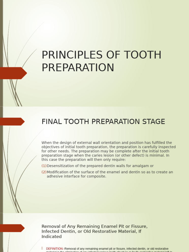 FUNDAMENTALS OF TOOTH PREPARATION-2 | PDF