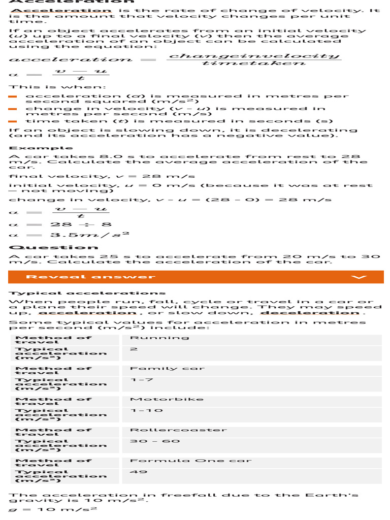 Acceleration - Motion - Edexcel - GCSE Physics (Single Science ...