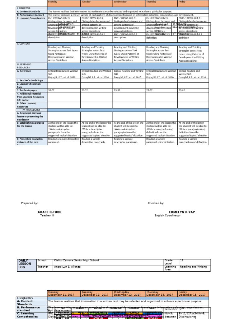 DLL Week 7 READING and Writing | PDF