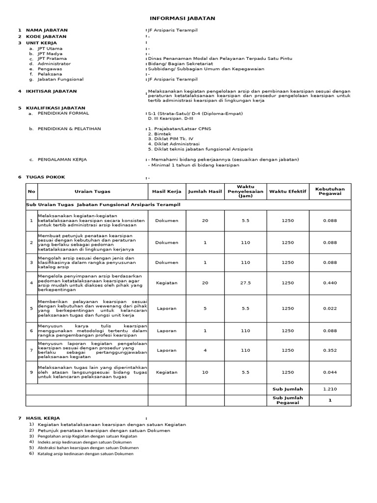 JF Arsiparis Terampil | PDF