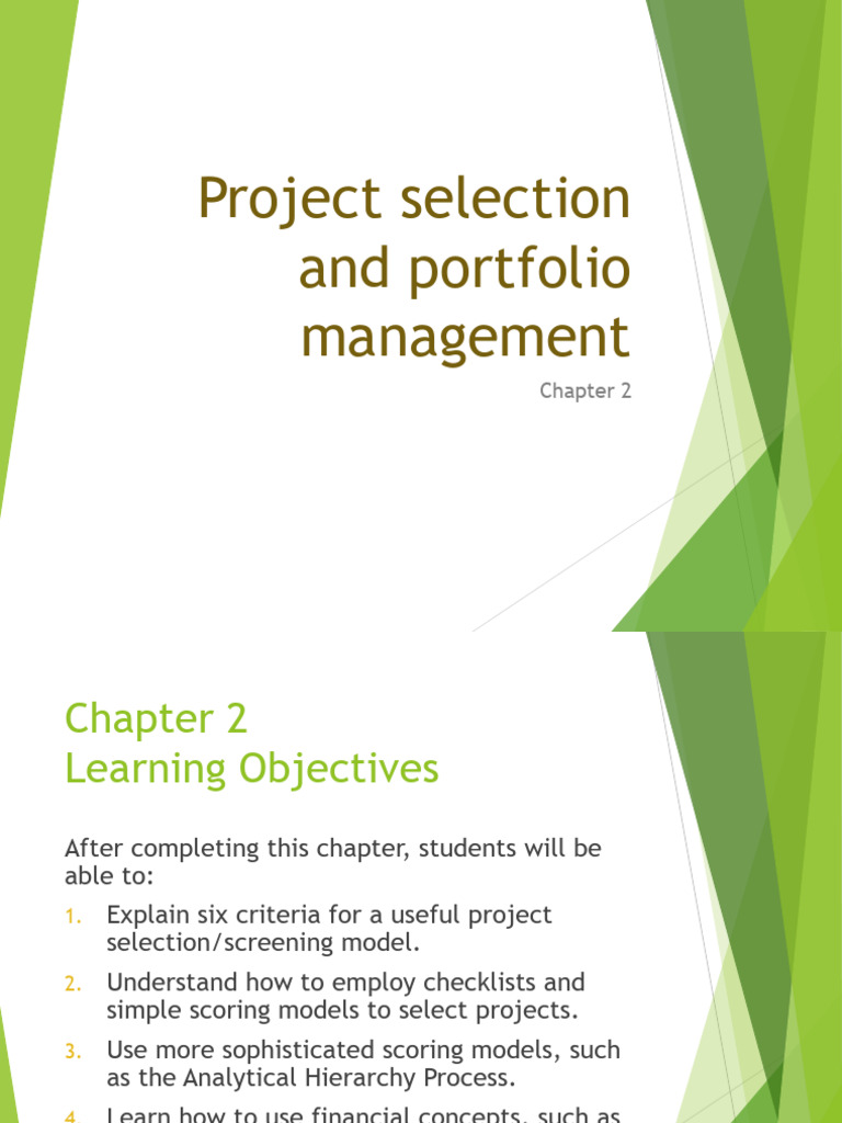 Chapter 2 Project Section and Portfolio Management | PDF