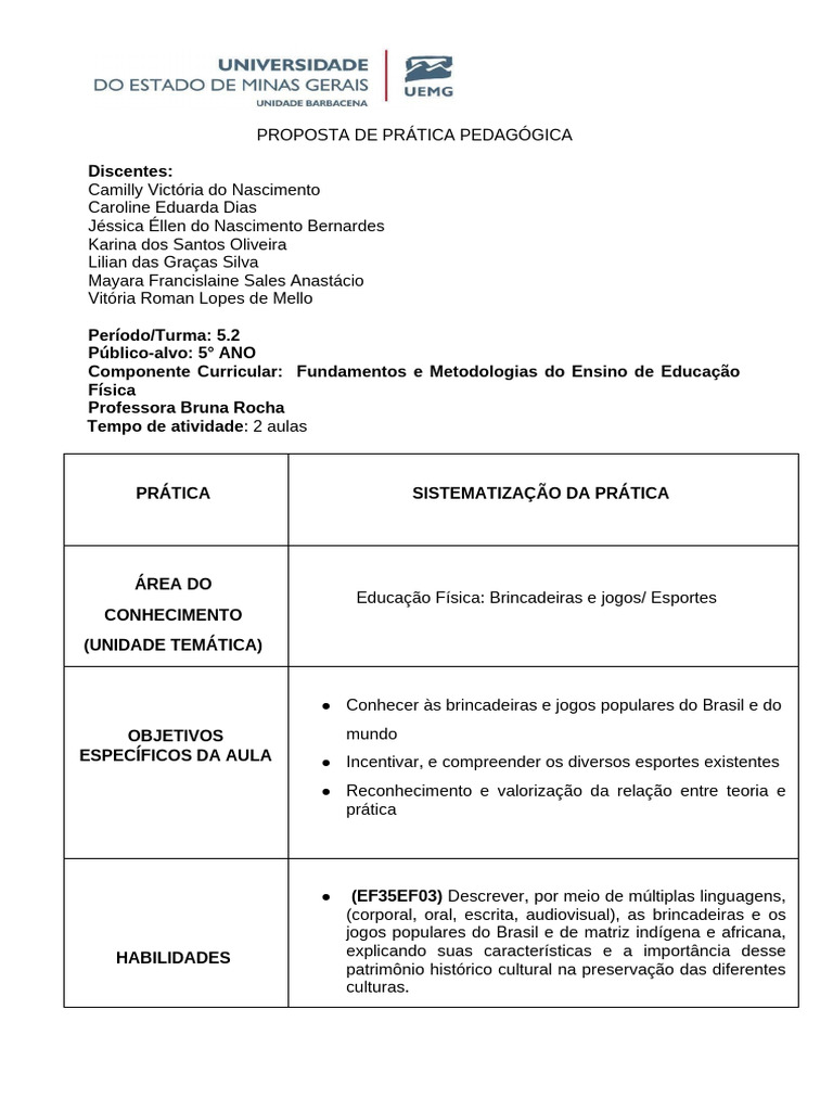 Plano de Aula 1 Metodologia Critica-Superadora? | PDF