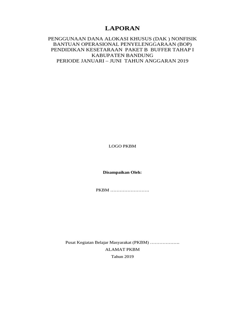LAPORAN BOP PKT B Buffer THP 1 | PDF