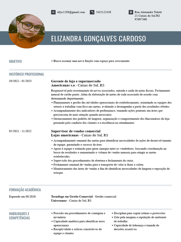 Elizandra Currículo | PDF