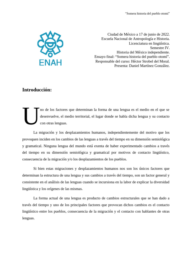 Somera Historia de Los Otomíes | PDF