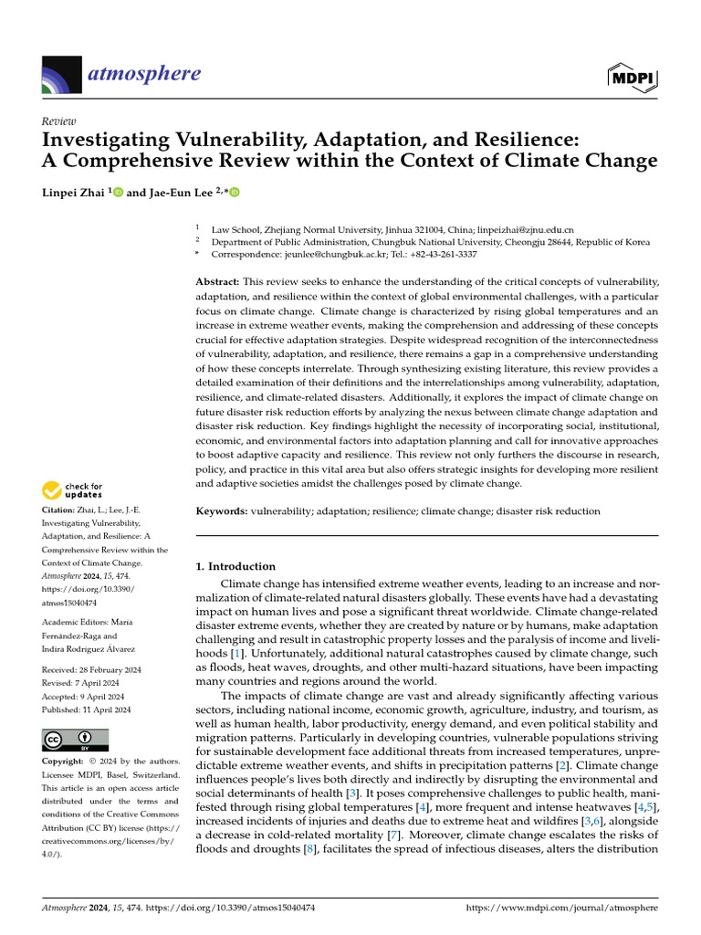 10.investigating Vulnerability, Adaptation, and Resilience | PDF