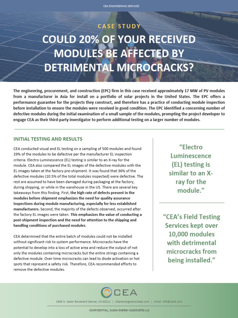 20% Microcracks - Case Study | PDF