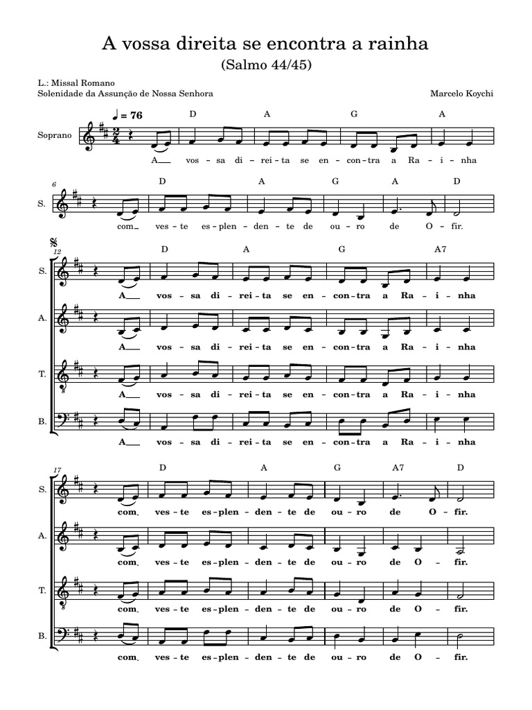 Salmo 4445 - Vossa Direita Se Encontra A Rainha | PDF