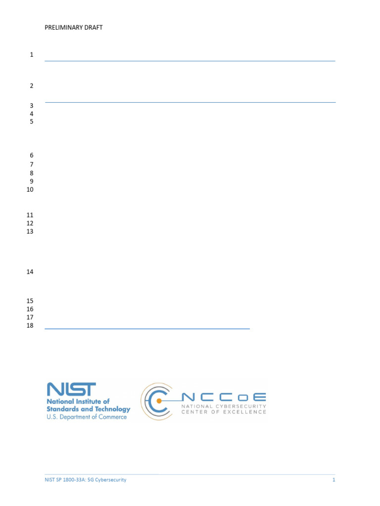 Nist 5G sp1800 33a Preliminary Draft | PDF