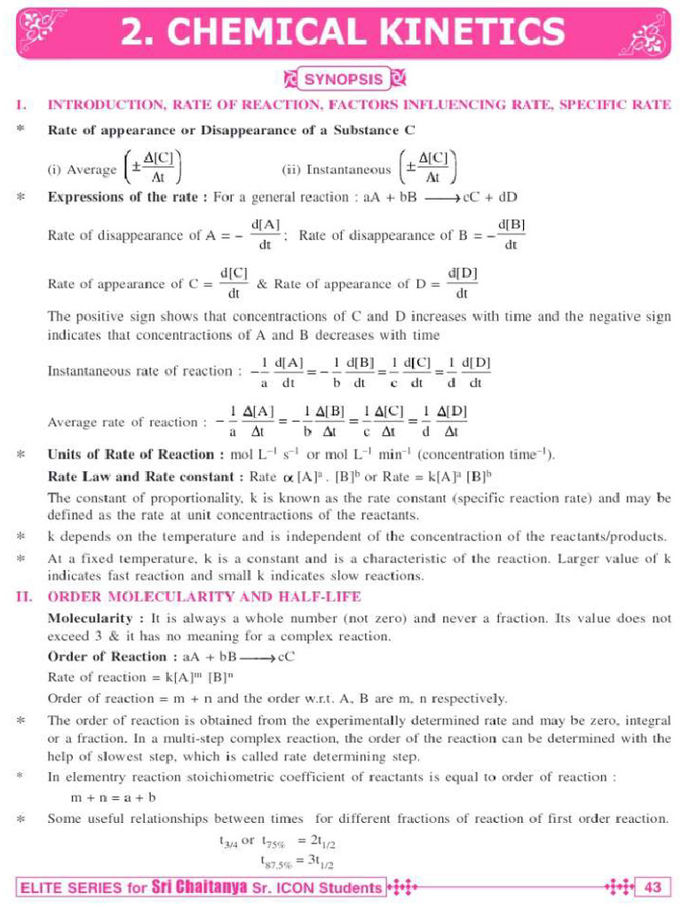 Chemical Kinetics | PDF