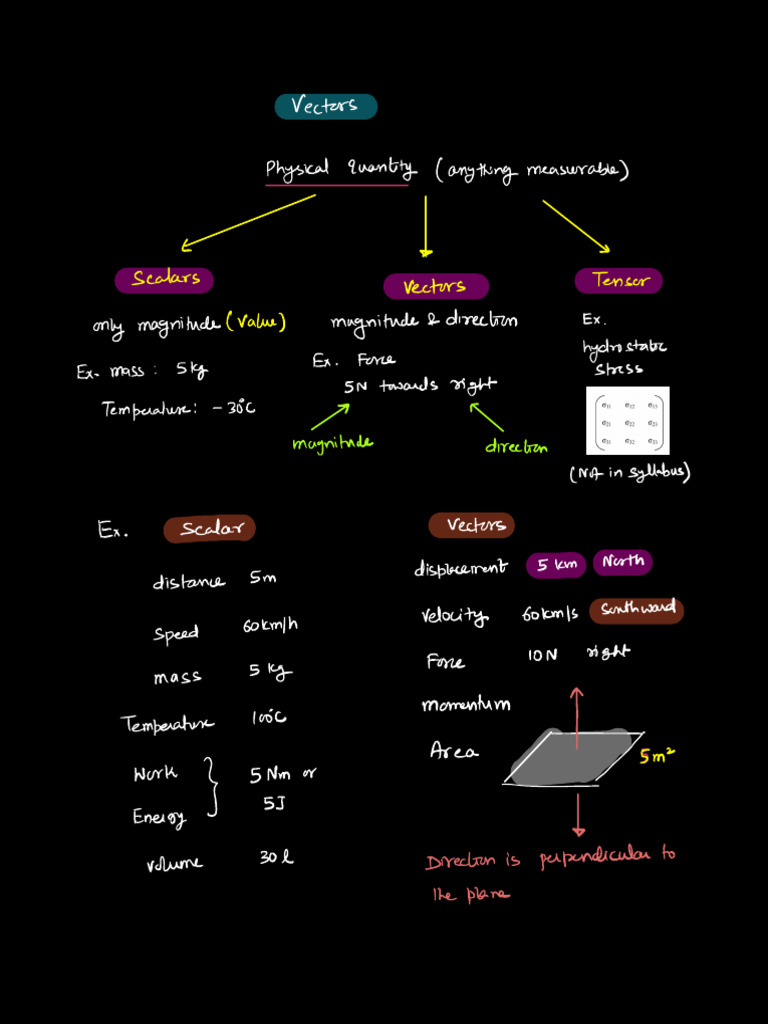 Physics Vectors Notes | PDF