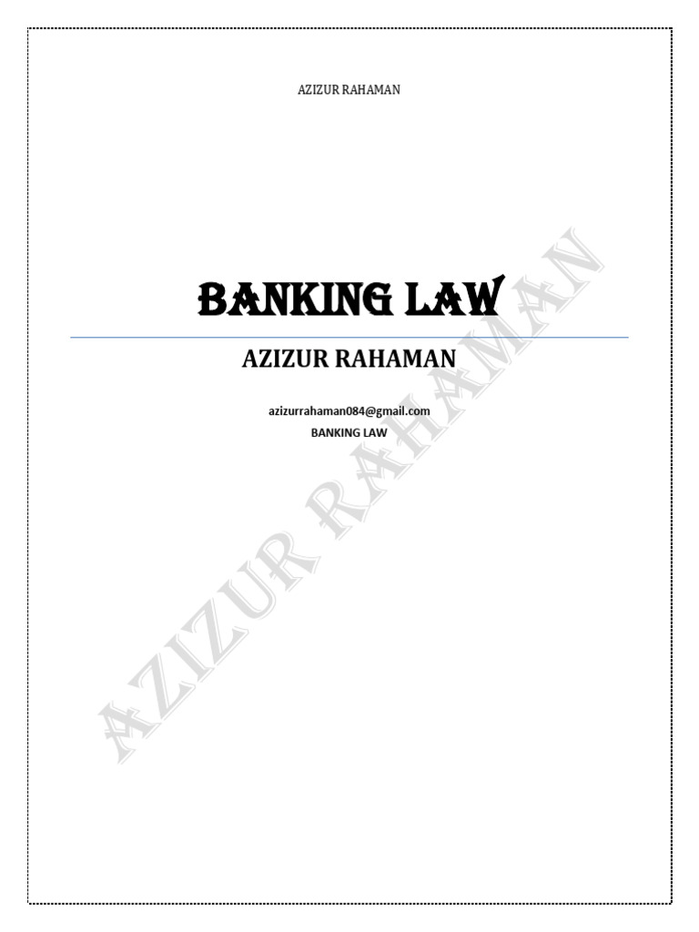 Banking Law Notes 1111 (1) | PDF