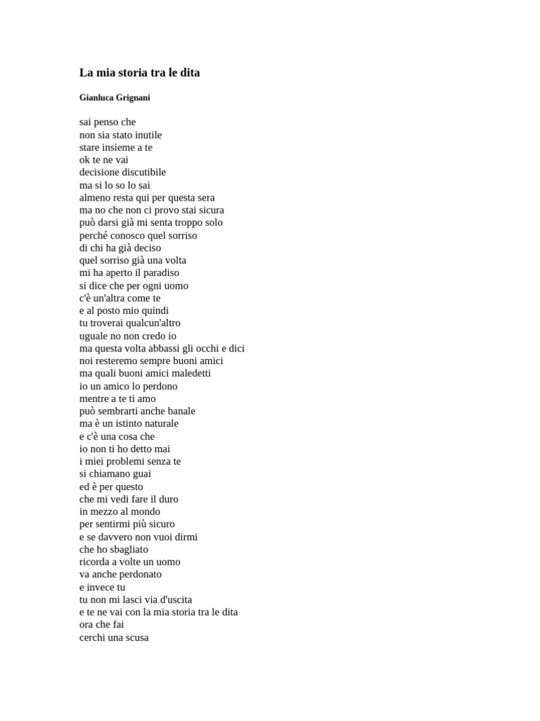 La Mia Storia Tra Le Dita | PDF