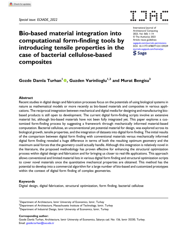 Turhan Et Al 2023 Bio Based Material Integration Into Computational ...