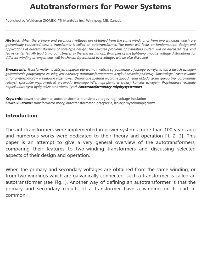 Autotransformers for Power Systems | PDF