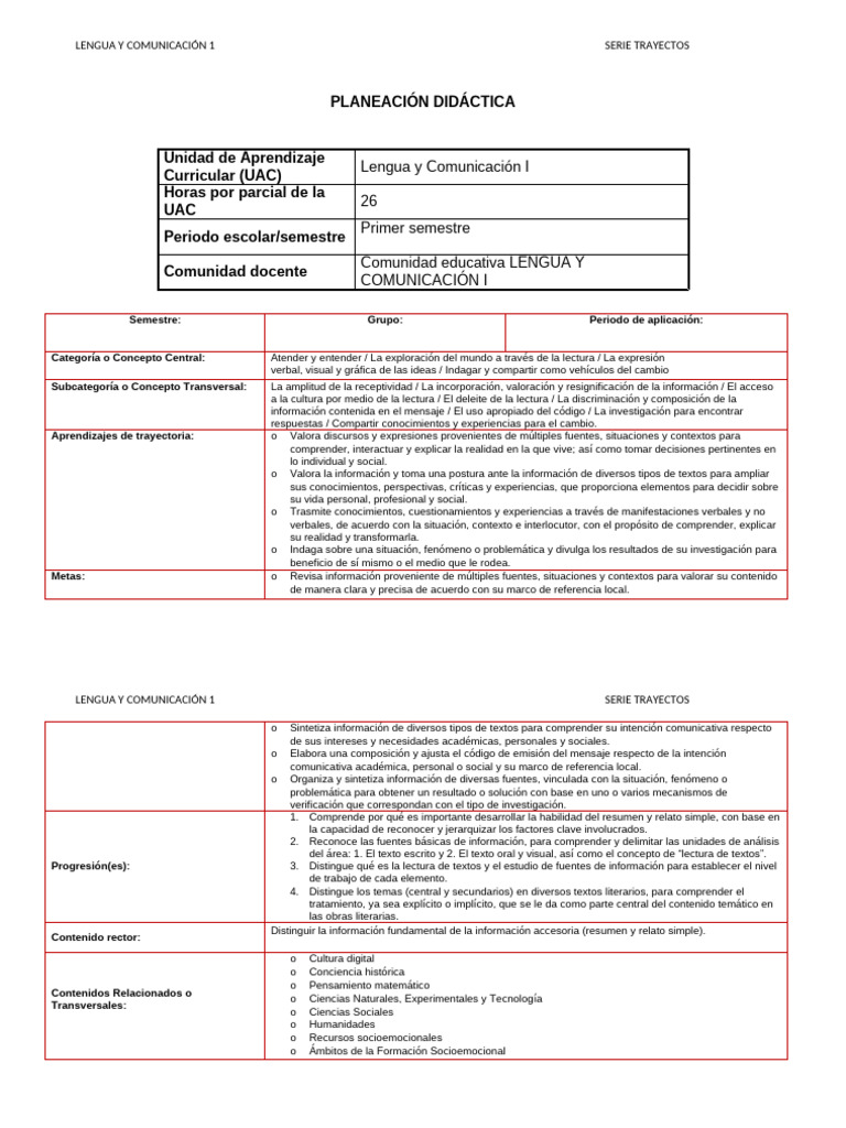 Planeacion de Trayectos | PDF | Evaluación | Comunicación