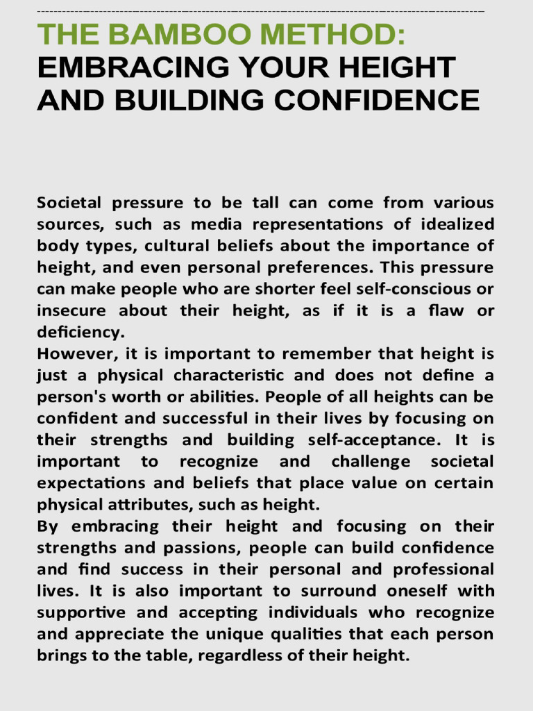 Bamboo Method (Grow Taller) | PDF