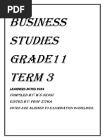 Business Studies Grade 11 TERM 2 Notes 2023 | PDF | Marketing | Goods