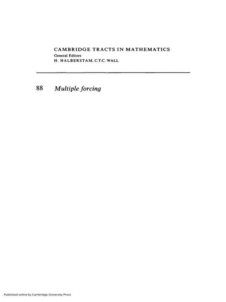 Multiple Forcing - Thomas Jech | PDF