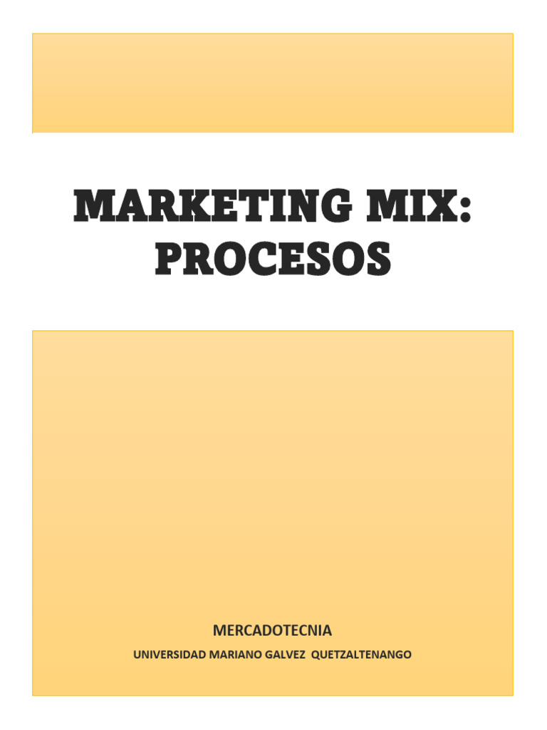 Marketing Mix Procesos Pdf