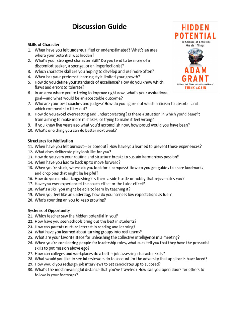 HIDDEN POTENTIAL Discussion | PDF