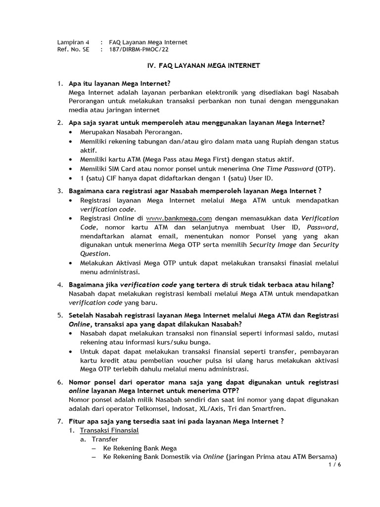 Layanan Mega Internet | PDF