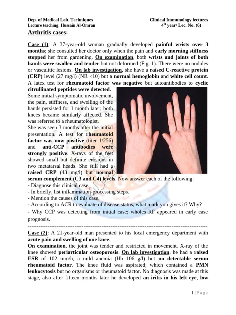 Lec 6 Musculoskeletal System Cases | PDF