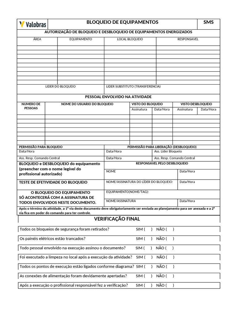 Bloqueio de Equipamentos | PDF