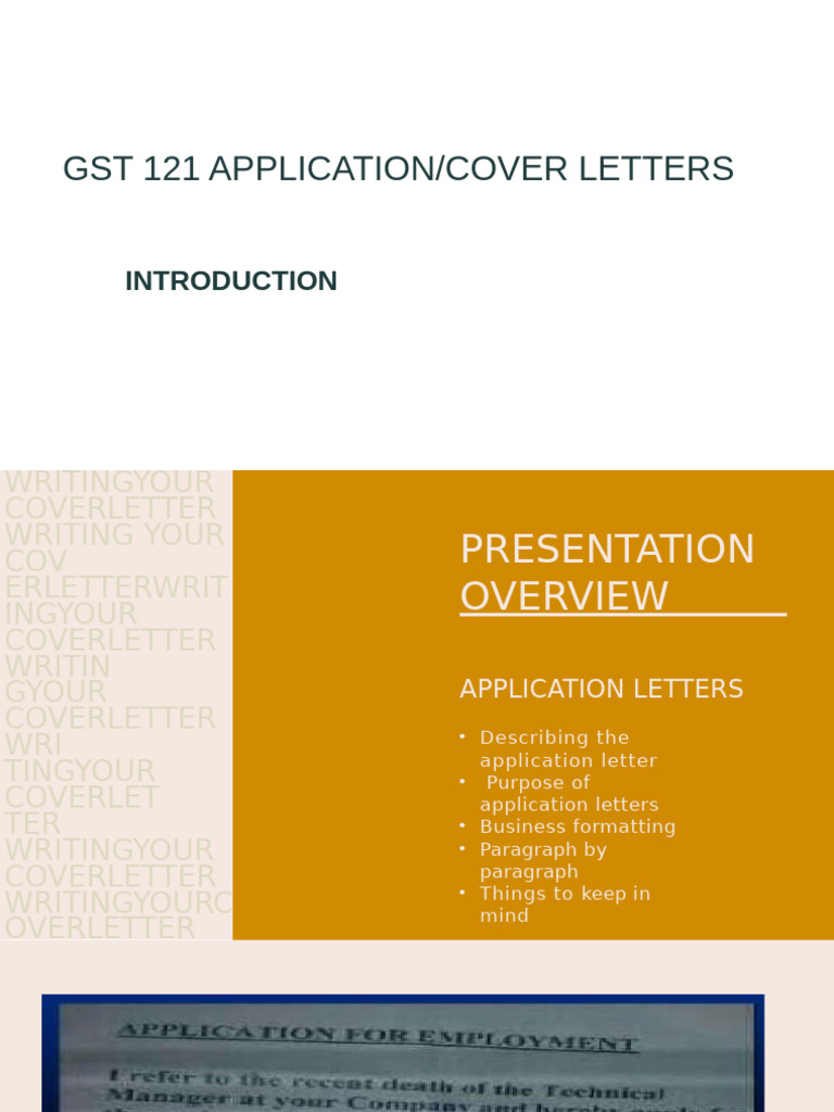 Application and Cover Letter | PDF