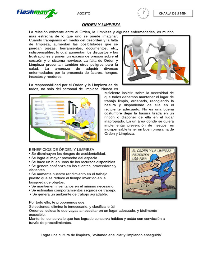 Charla de 5 Minutos - Agosto 2021 | PDF