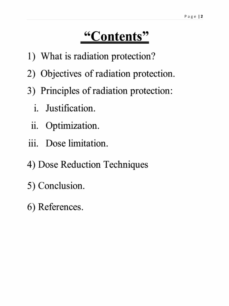 Radiation Protection Principle | PDF