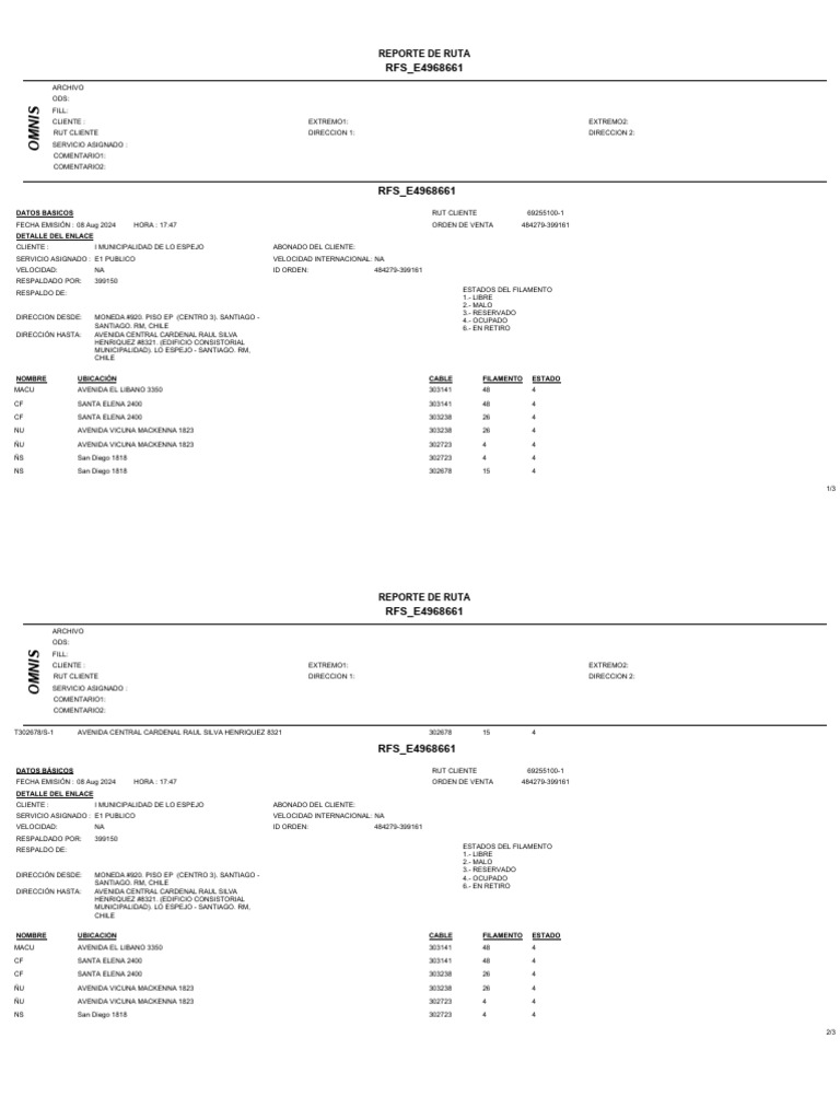 Reporte de Rutas OFFLINE Report 20240808 | PDF