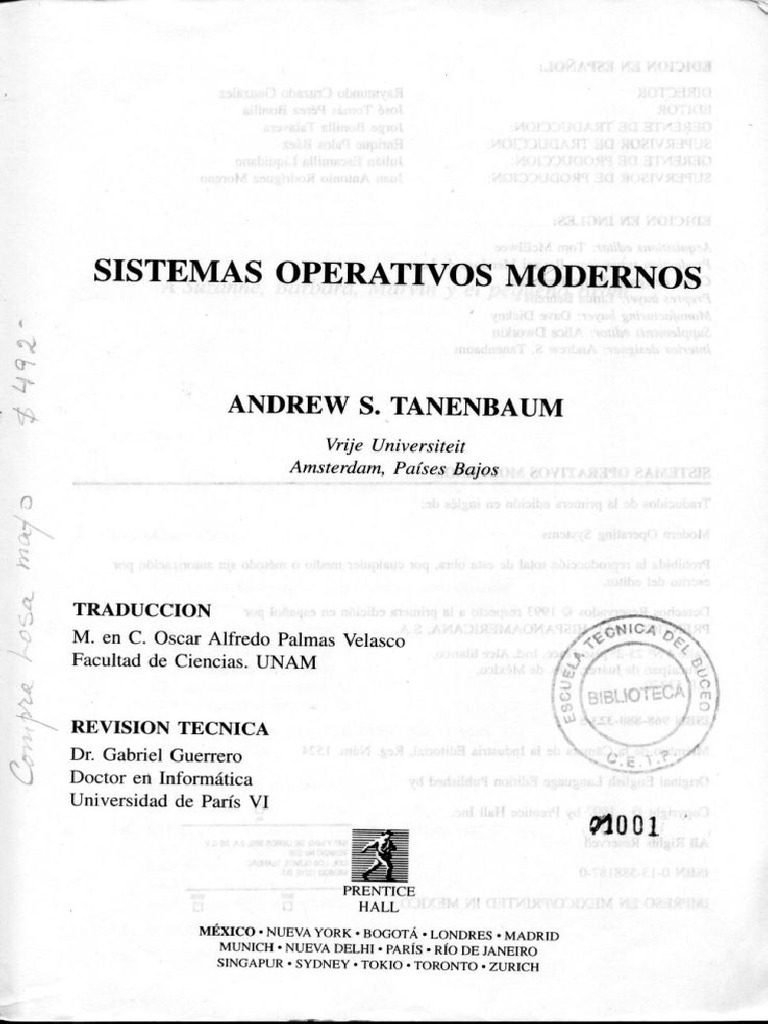 Sistemas Operativos Modernos de Tanenbaum (Comprimido) | PDF