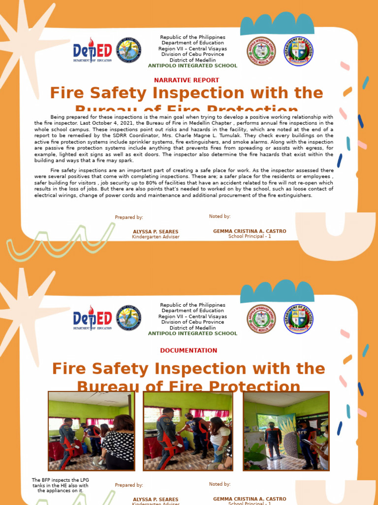 FIRE SAFETY INSPECTION WITH BFP | PDF
