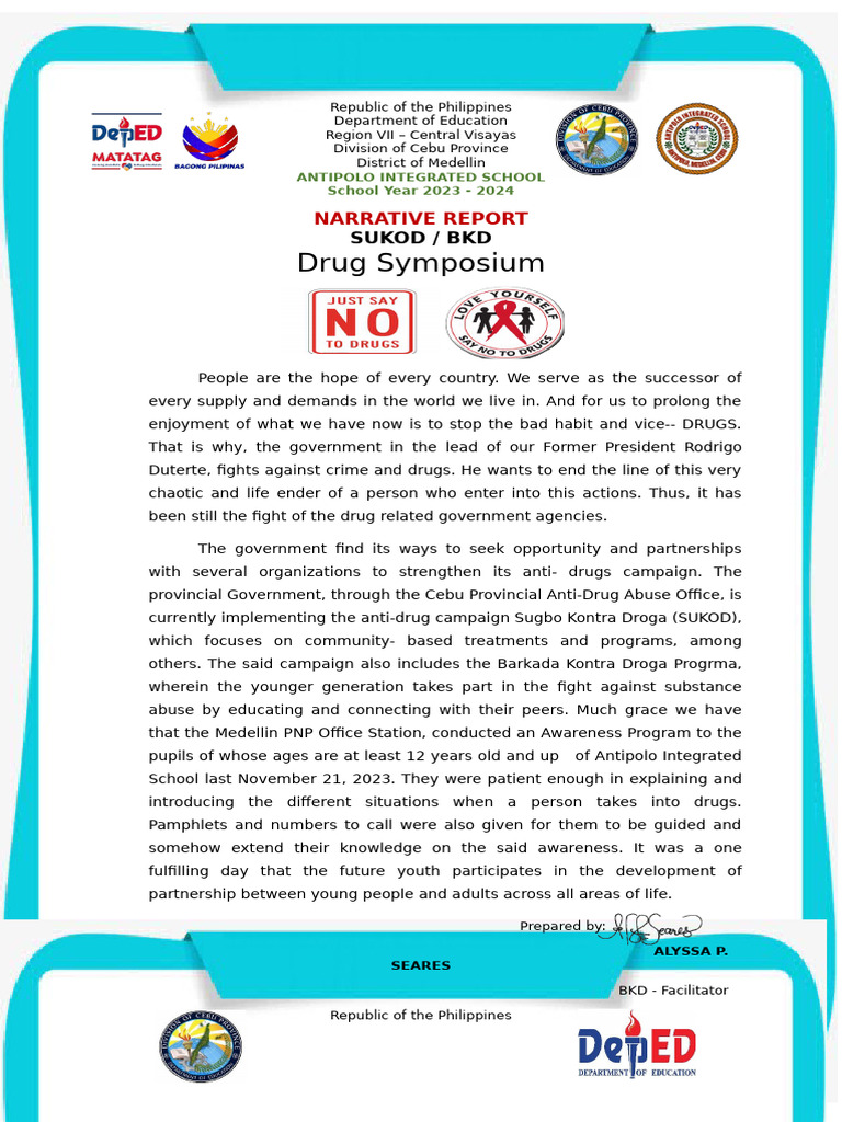 Drug Symposium Narrative | PDF