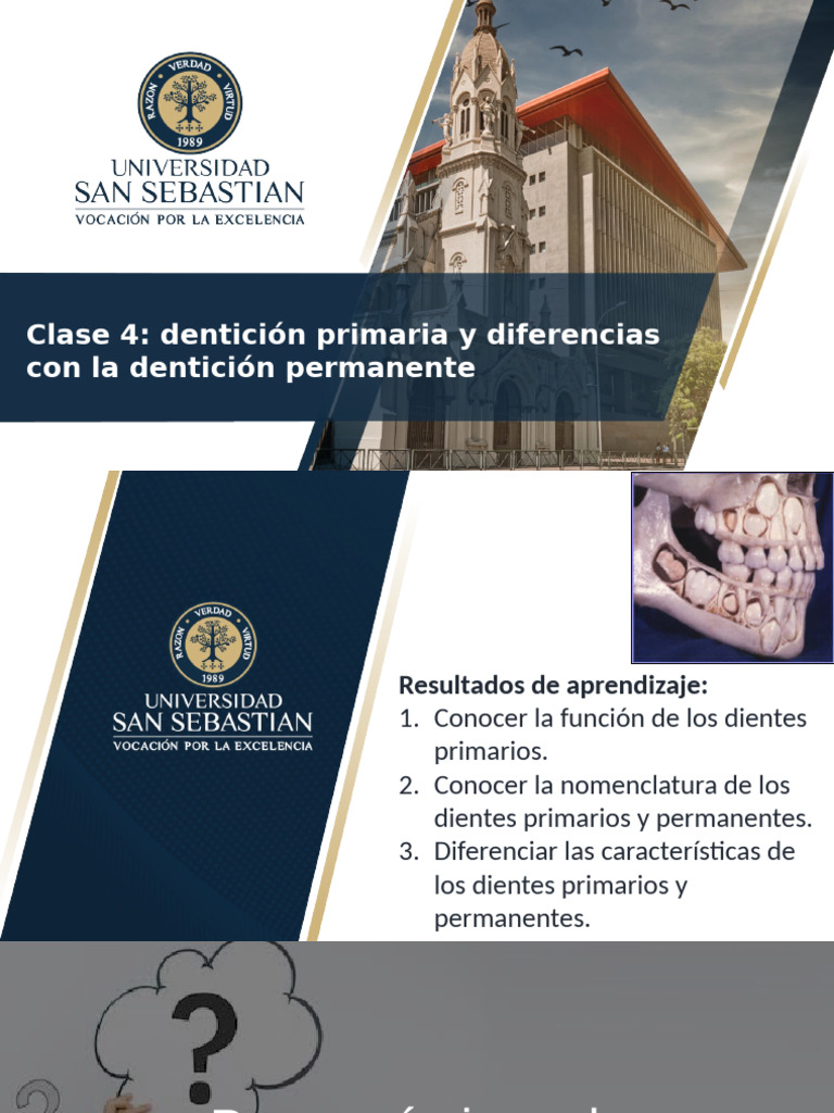 Clase 4 Características de La Dentición Primaria y Diferencias Con La ...
