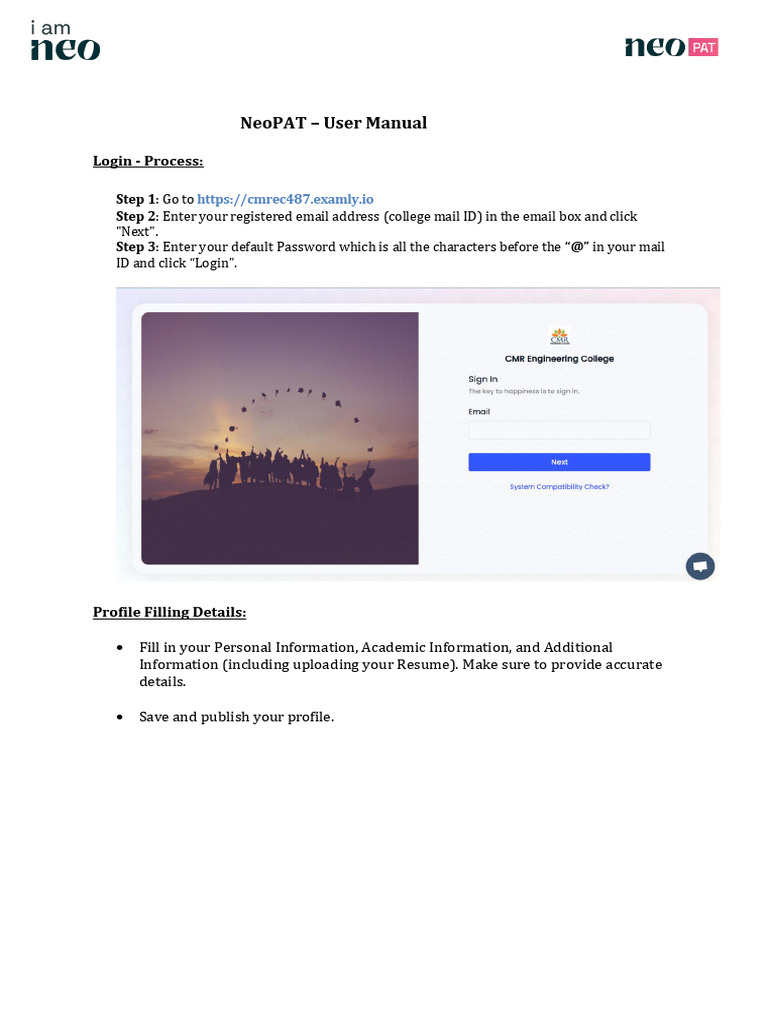 neoPAT User Manual - CMREC | PDF