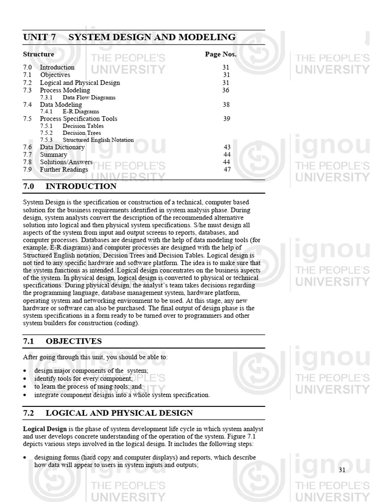 Unit 7 System Design and Modeling | PDF