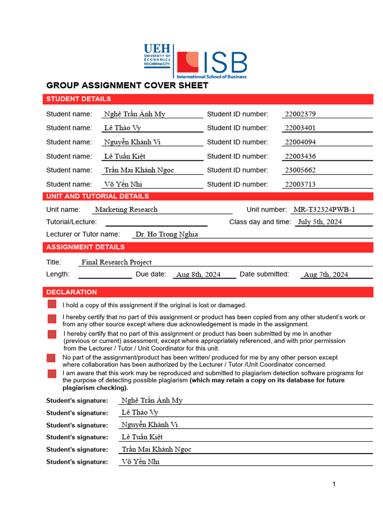 Marketing Research Project Cover | PDF | Survey Methodology | Art
